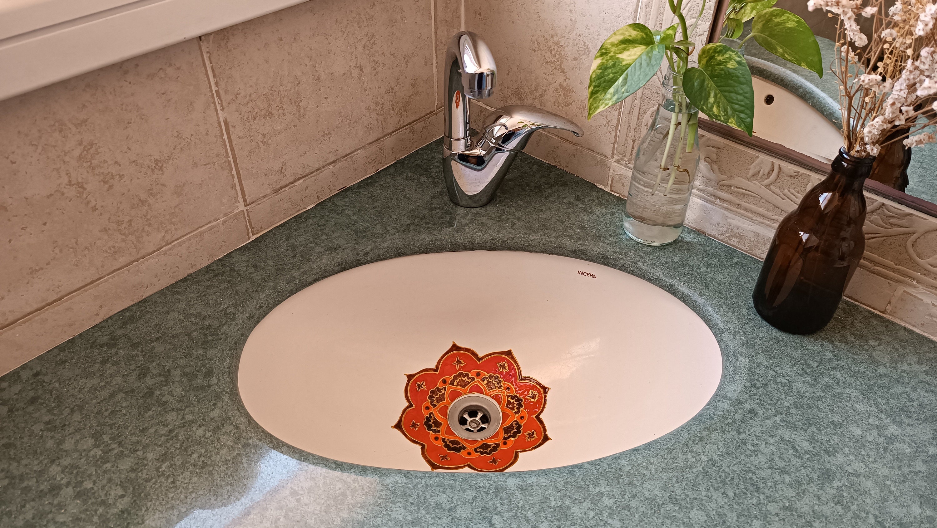 Sink Mandala Decal, Bathroom Art, Bath Sticker, Self-adhesive Sink ...