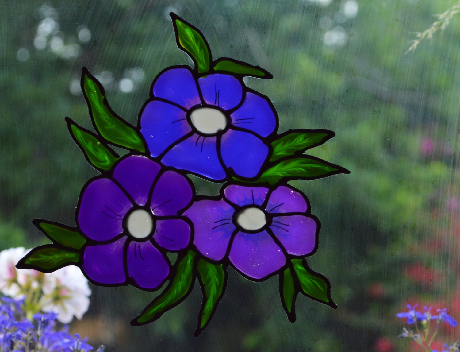 Flower decal Floral ornaments Window hanging Housewarming | Etsy