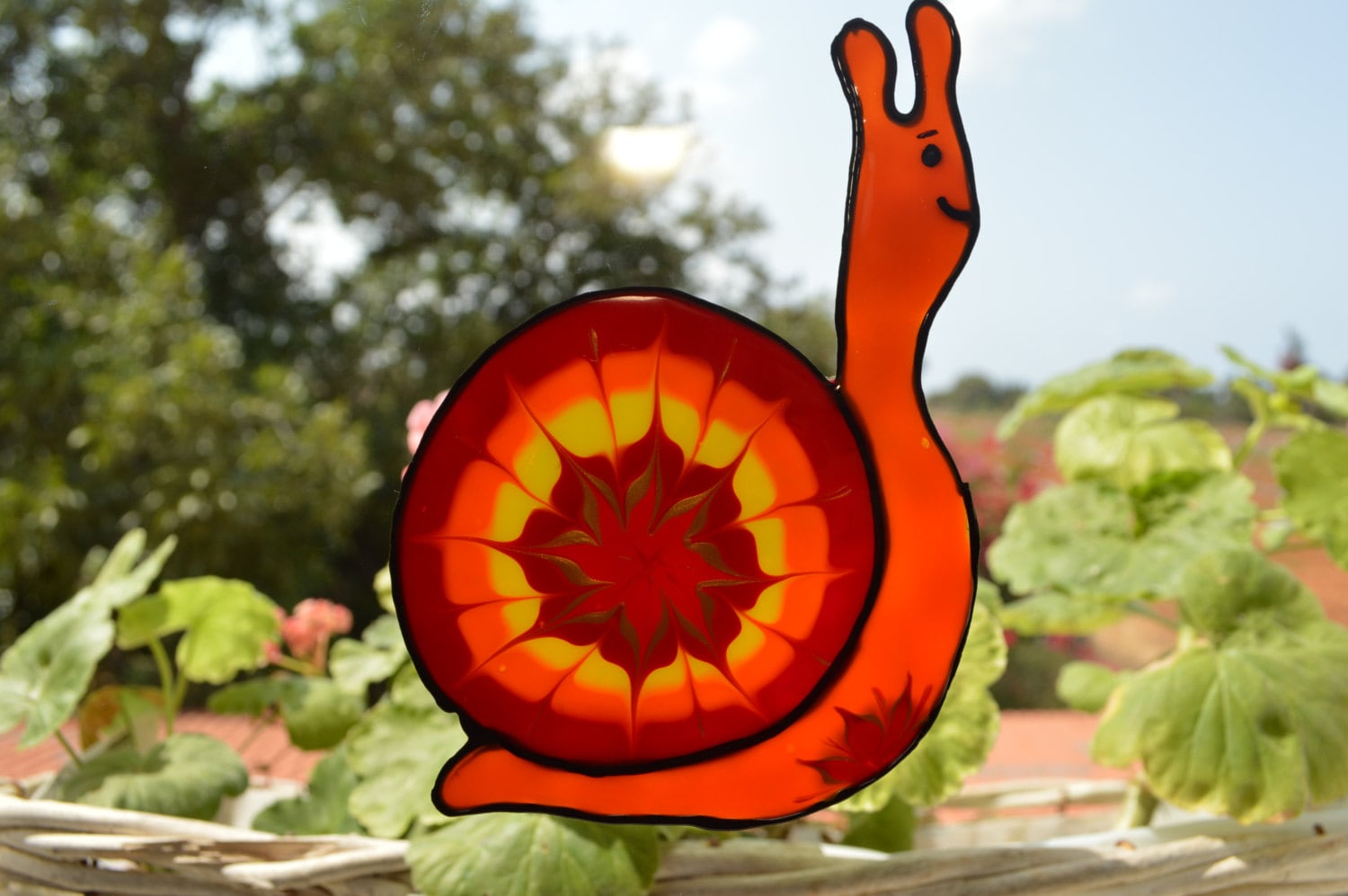 Red and Orange Snail Window Decoration Cute Slug Decal Snail | Etsy