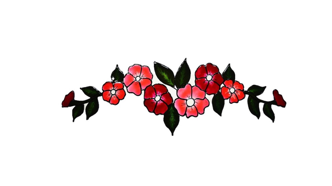 Glass Door Decal Flower Stickers Floral Decor Faux Stained - Etsy