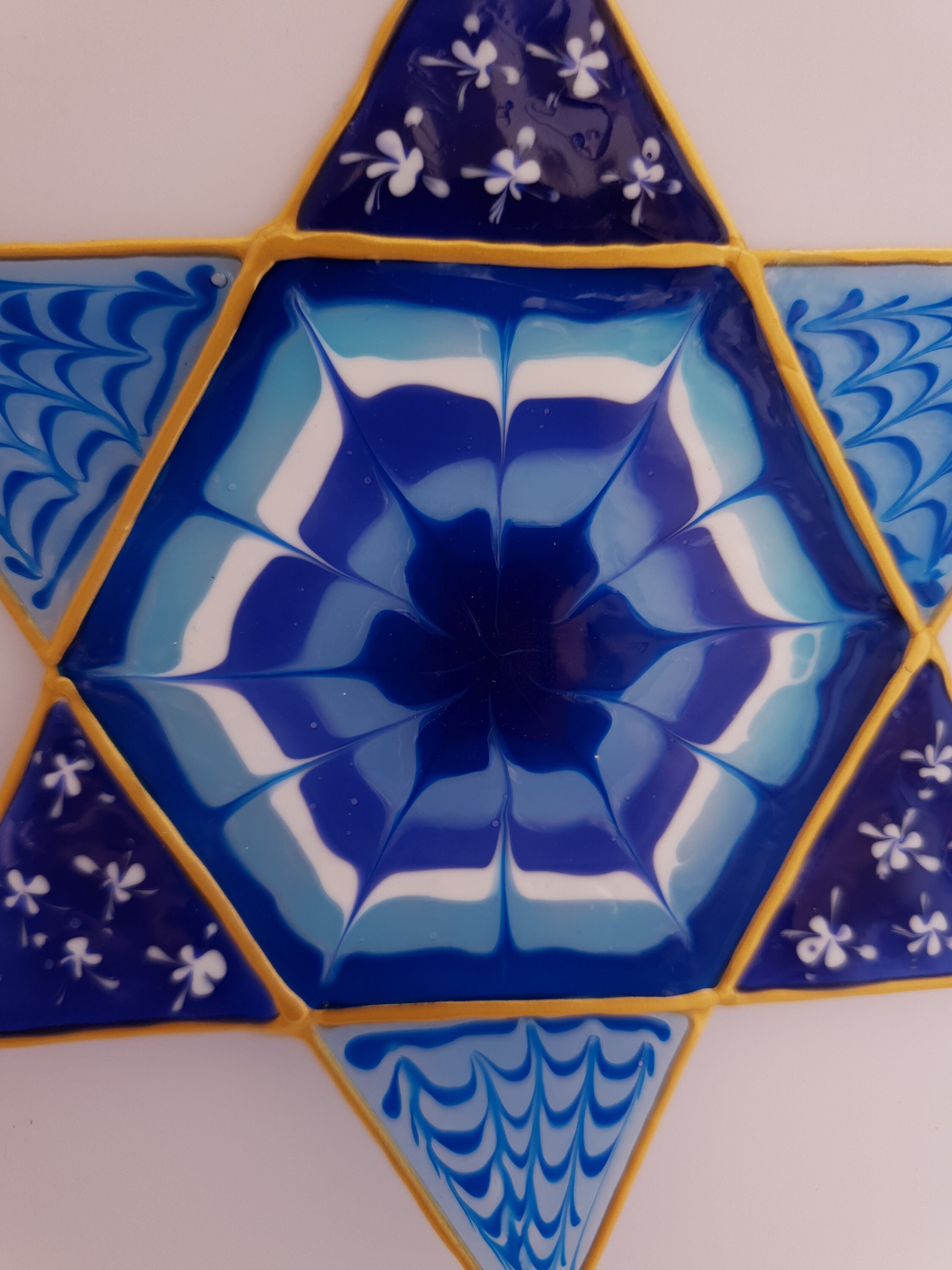 Magen David blue and white window sticker glass door | Etsy