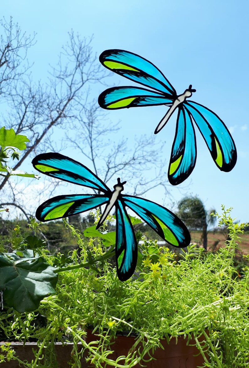 Dragonfly Window Decals Stained Glass Like Dragonflies | Etsy