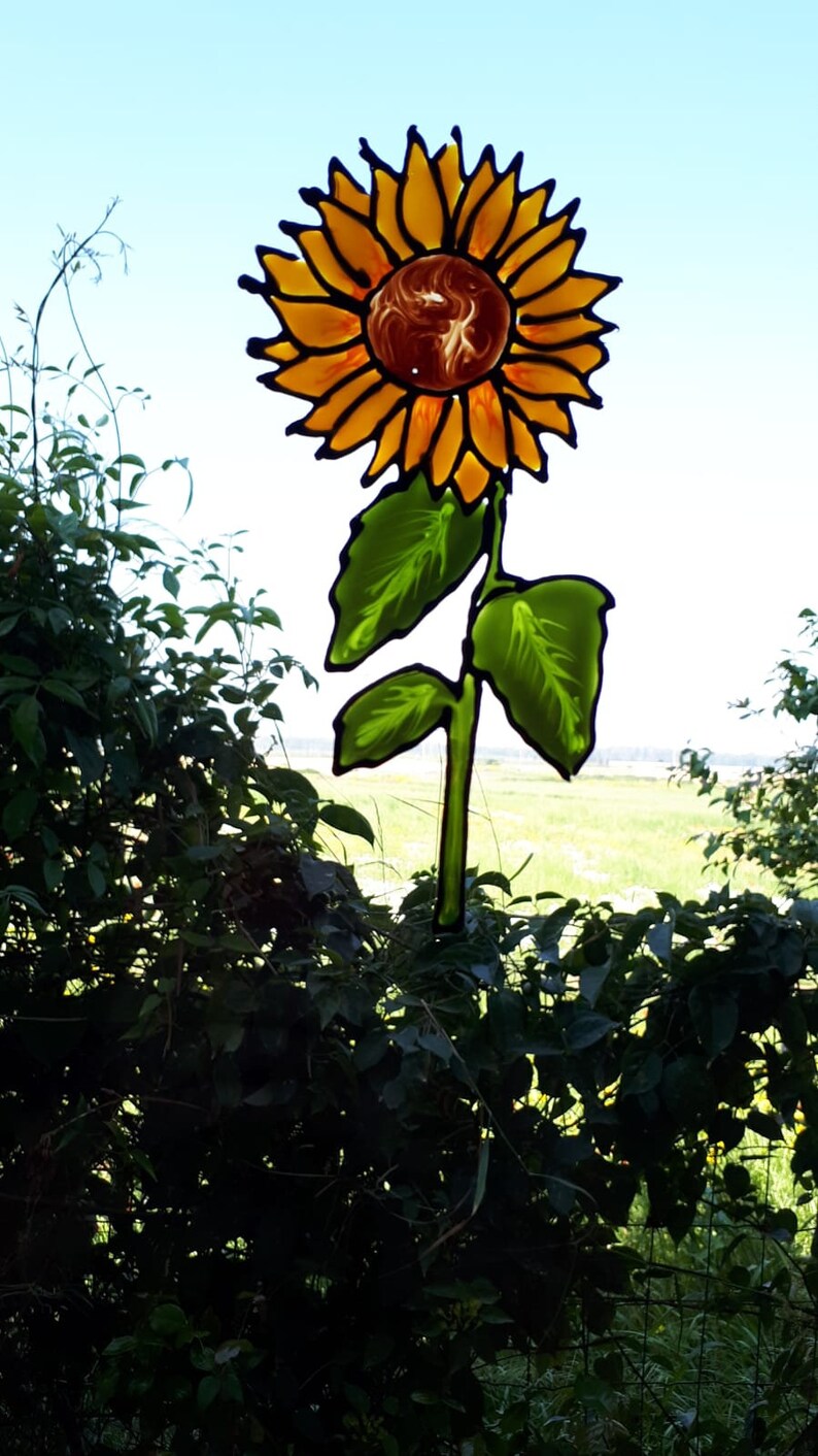 Small Sunflower Window Decal Laptop Sticker Stained Glass | Etsy