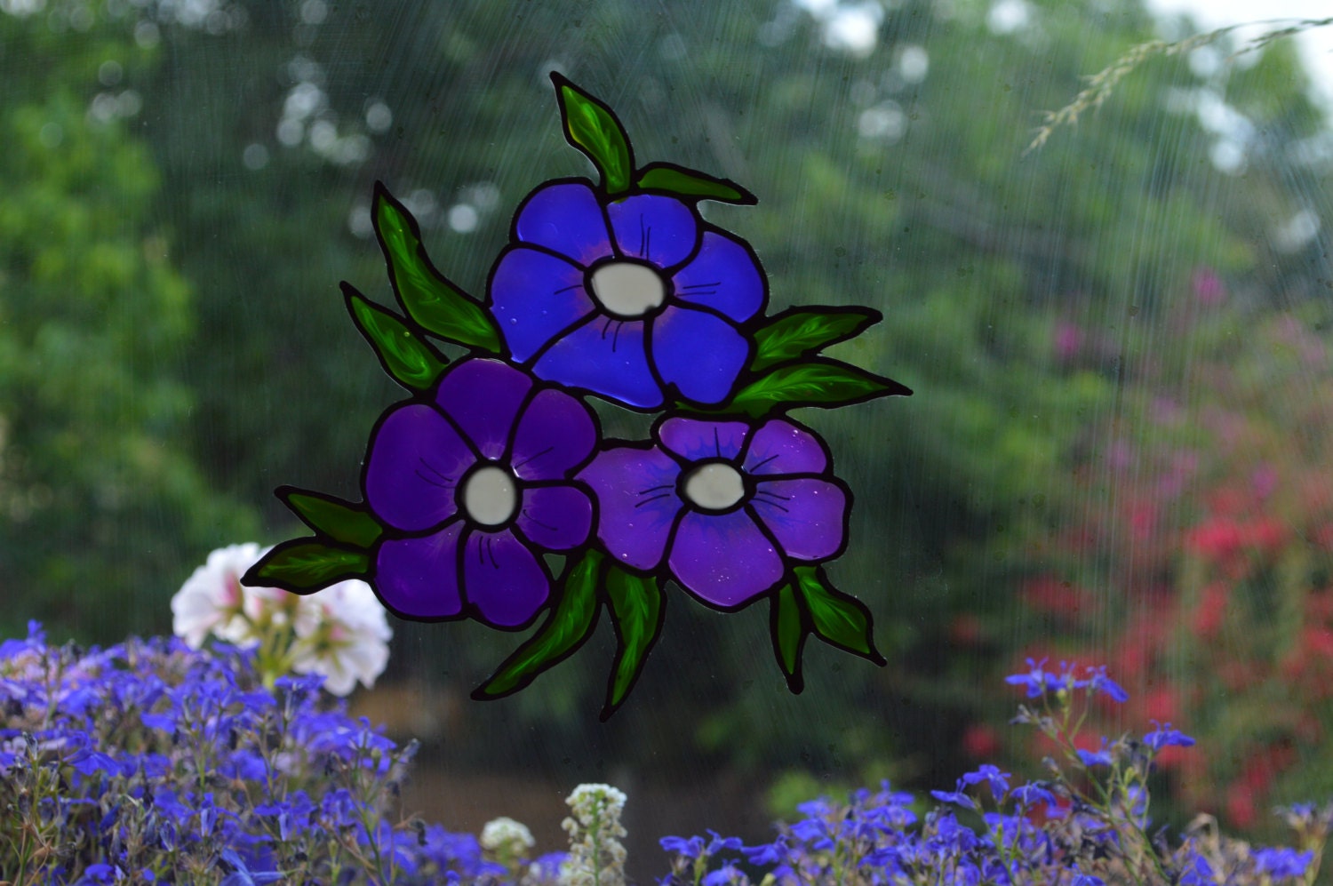 Flower Decal Floral Ornaments Window Hanging Housewarming - Etsy