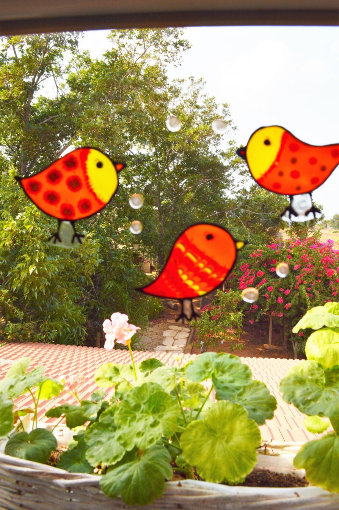 Kids window decals 3 window clings nursery decor chicken | Etsy