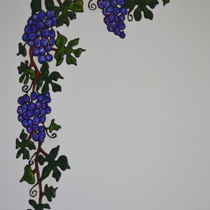 Grapevine Window Decal Grapevine Faux Stained Glass Grapes | Etsy