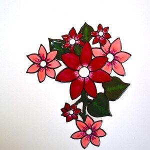 Floral Decal Flower Sticker Faux Stained Glass Housewarming - Etsy