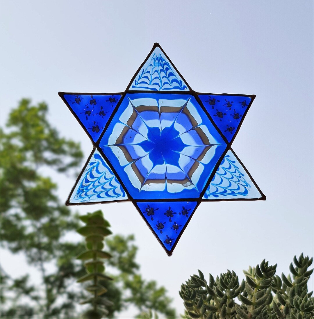 Magen David Blue and White Window Sticker Glass Door - Etsy