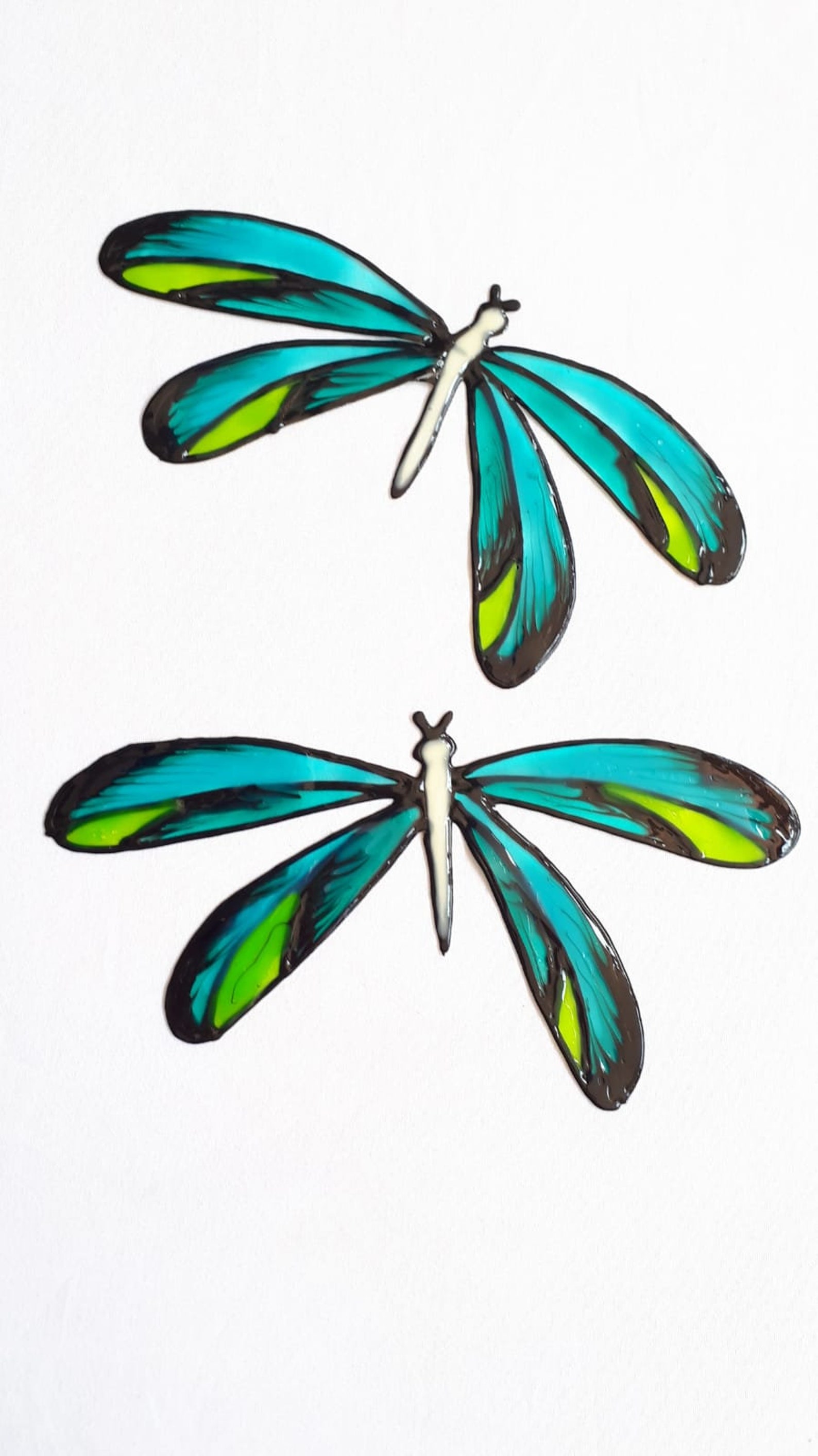 Dragonfly Window Decals Stained Glass Like Dragonflies | Etsy