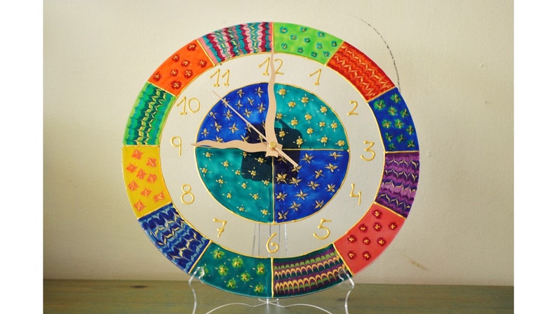 Multicolored Rainbow Wall Clock. Modern large Clock With - Etsy