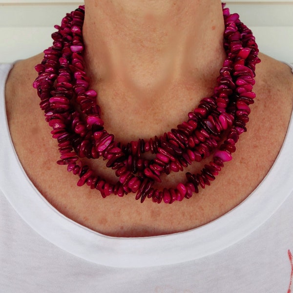 Magenta Necklace - Etsy