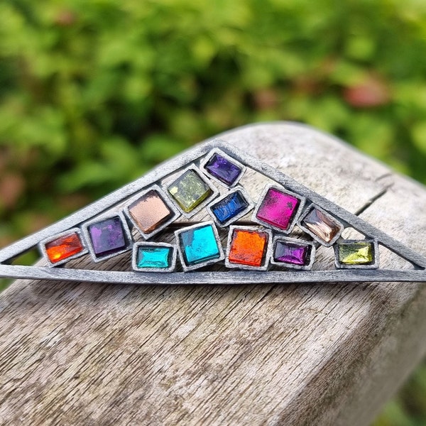 Triangle Brooch - Etsy UK