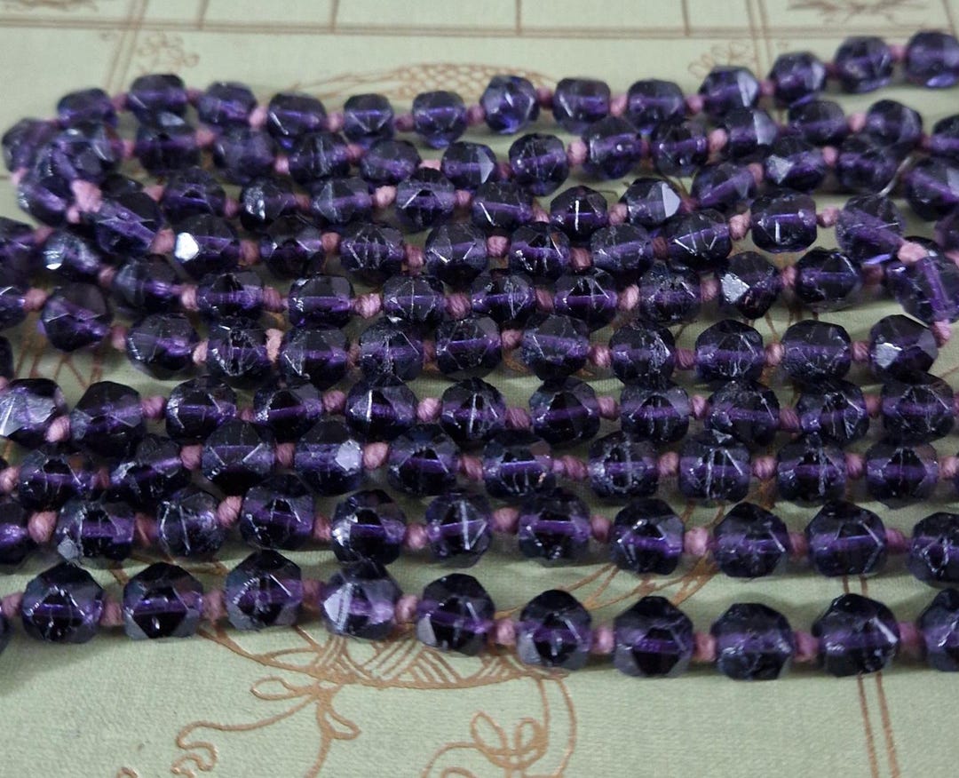 Long Art Deco Hand Knotted Flapper Beads Long Purple Deco Necklace - Etsy