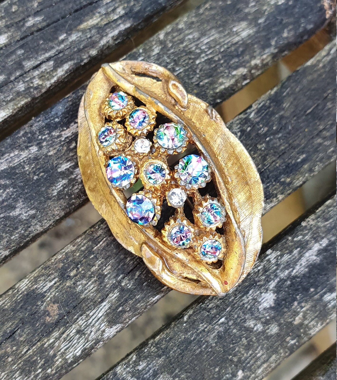 Vintage Iris Glass Brooch Rainbow Glass Brooch Iris Glass - Etsy