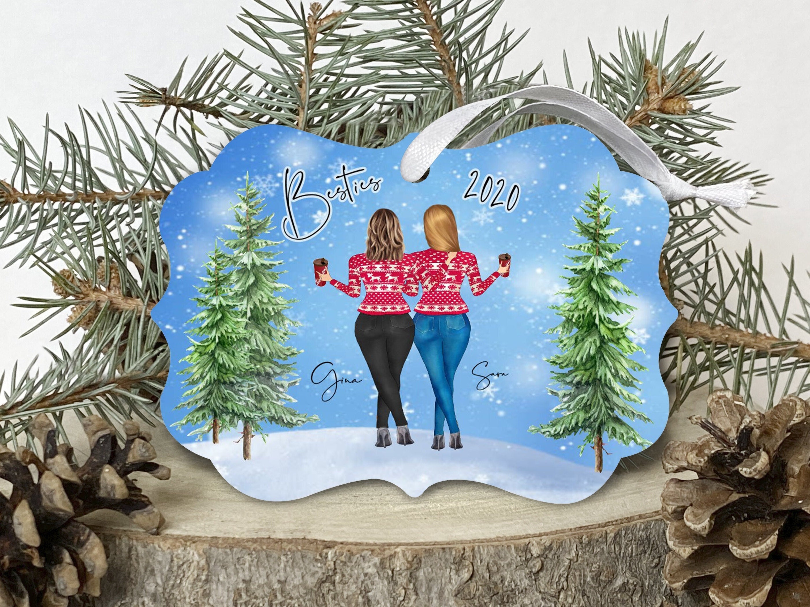 Besties Personalized Ornament Besties 2021 Tree Ornament - Etsy Canada