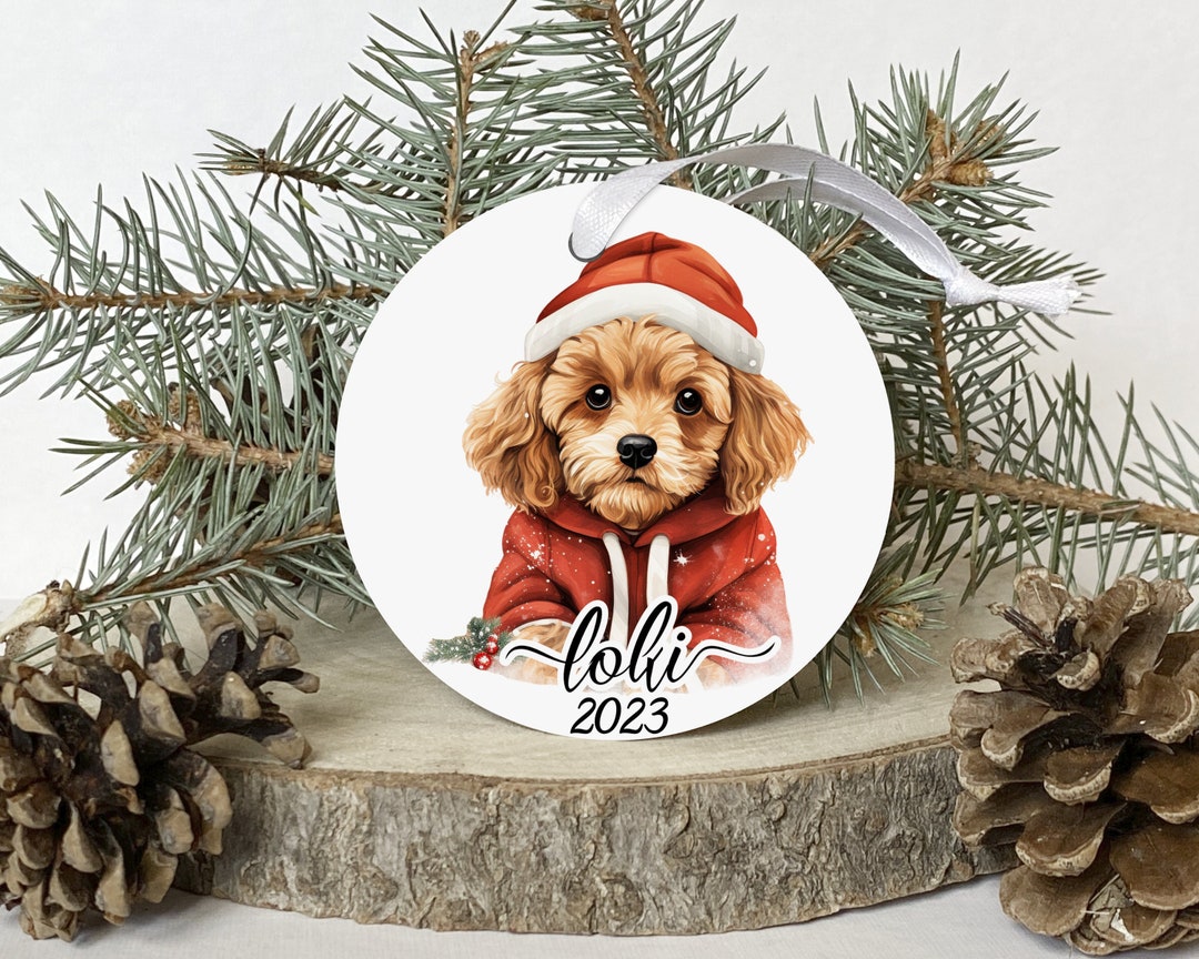 Cavapoo Christmas Ornament, Personalized Christmas Tree Ornament for ...