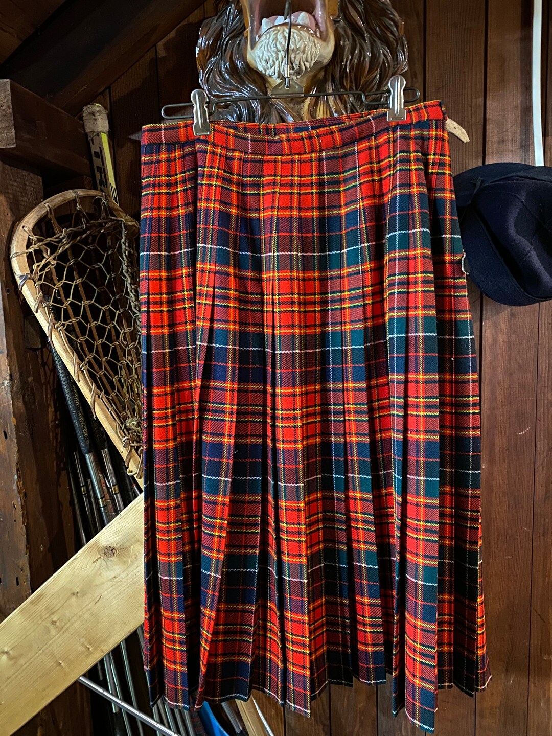 Vintage Royal Stewart Tartan KILT. Pleated WOOL W/flat Front Fringe ...