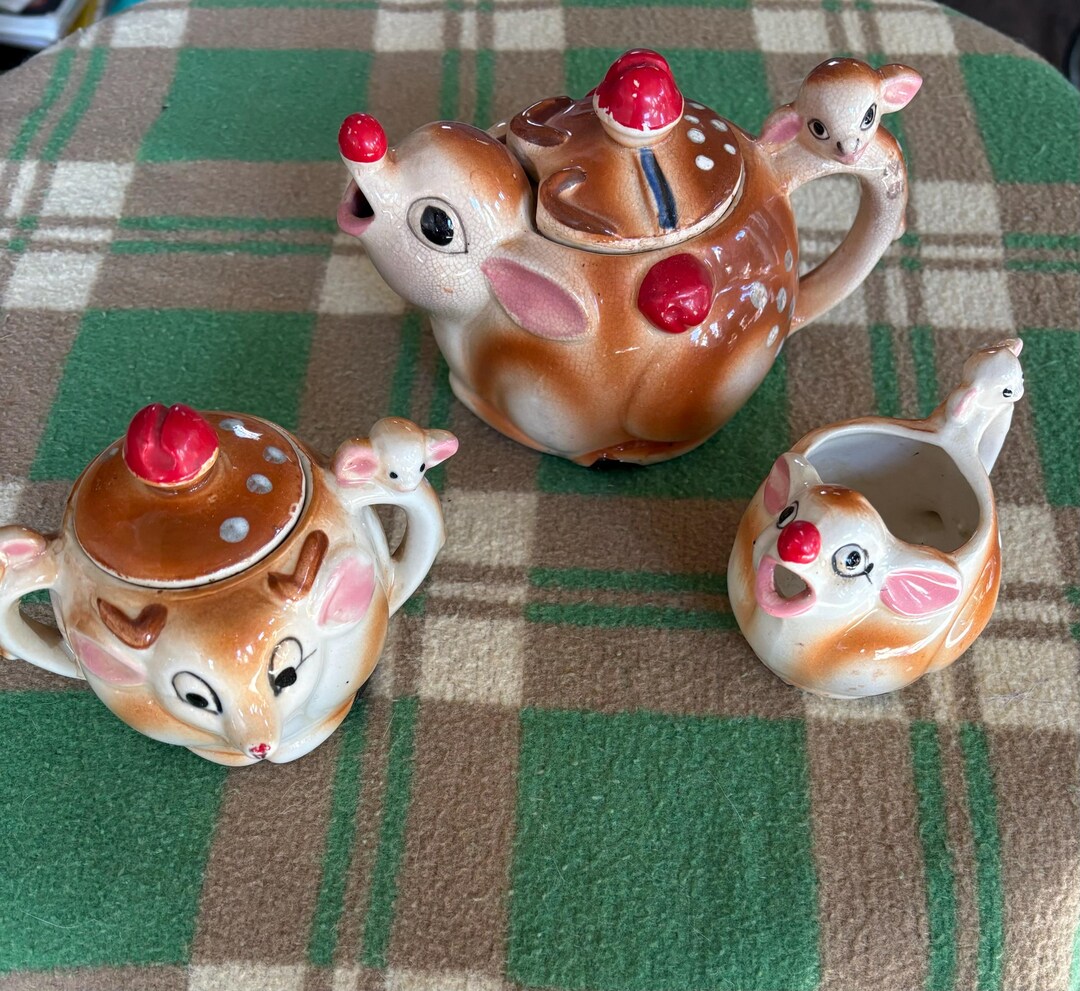 Kid’s Rudolf Reindeer Tea Set - Etsy