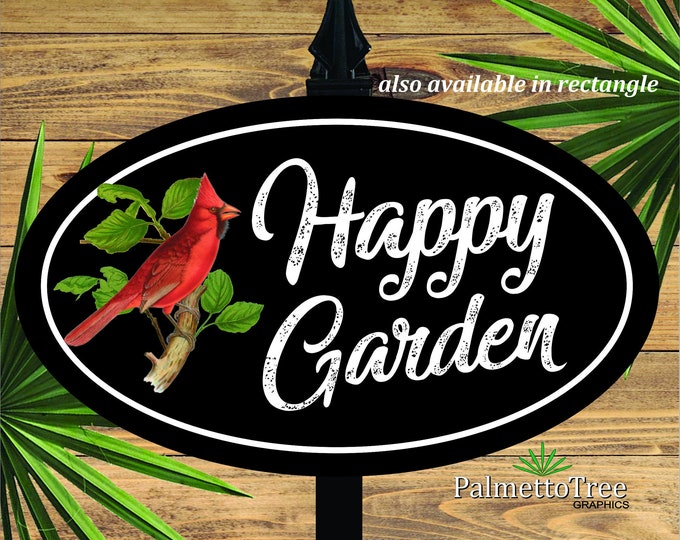 Garden Sign Cardinal Themed With Stake - Etsy