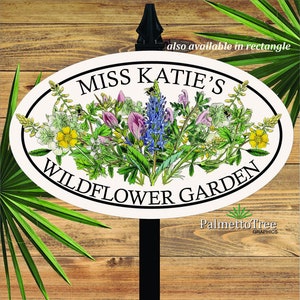 Garden Sign Wildflower Themed With Stake - Etsy