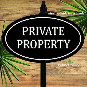 Private Property Sign With Stake - Etsy