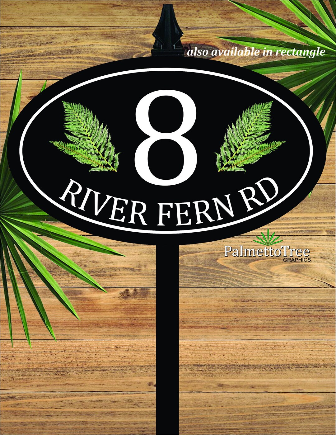 Address Sign Fern Themed With Stake - Etsy
