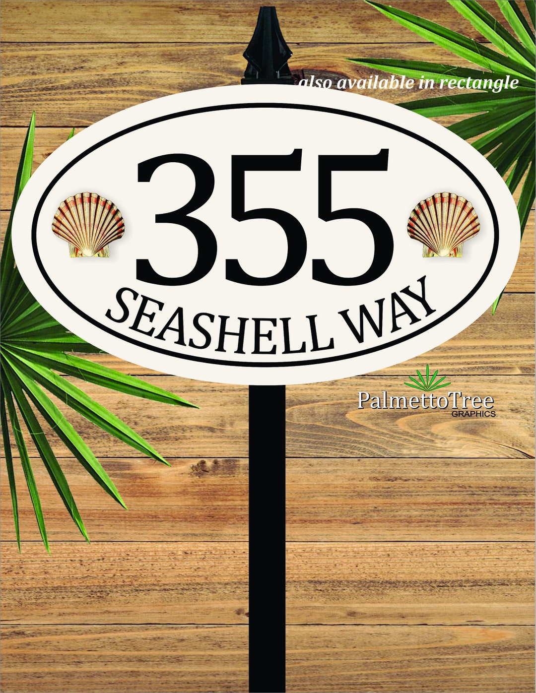 Address Sign Seashell Themed With Stake - Etsy