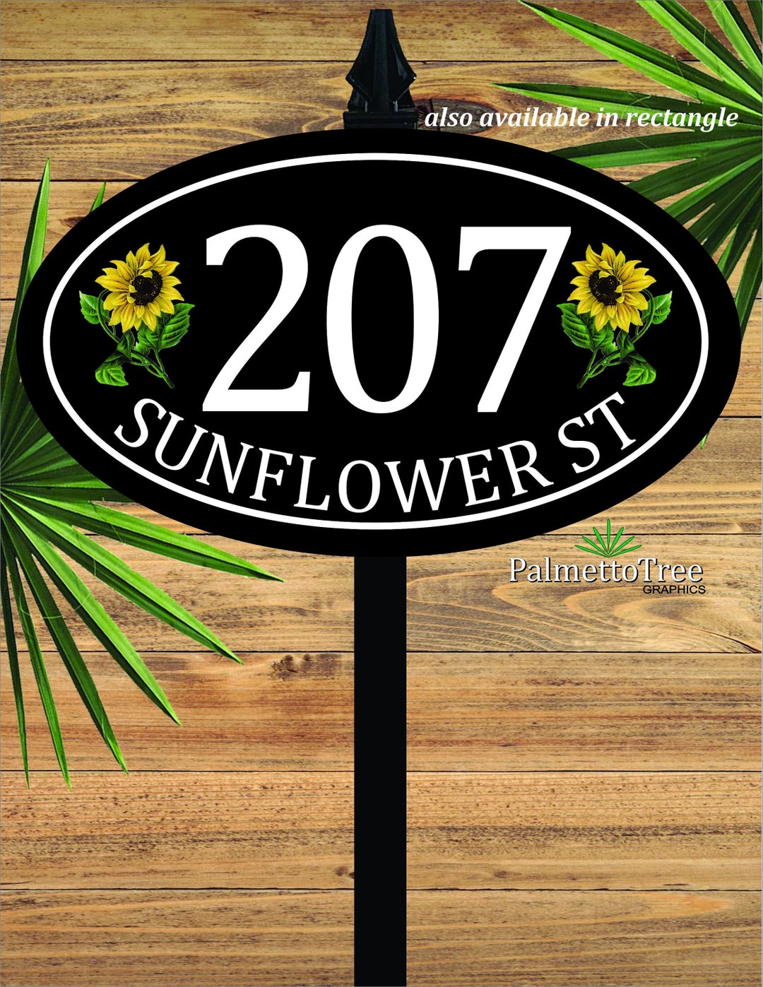 Address Sign Sunflower Themed With Stake - Etsy