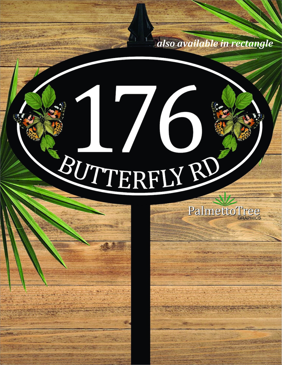 Address Sign Butterfly Themed With Stake - Etsy