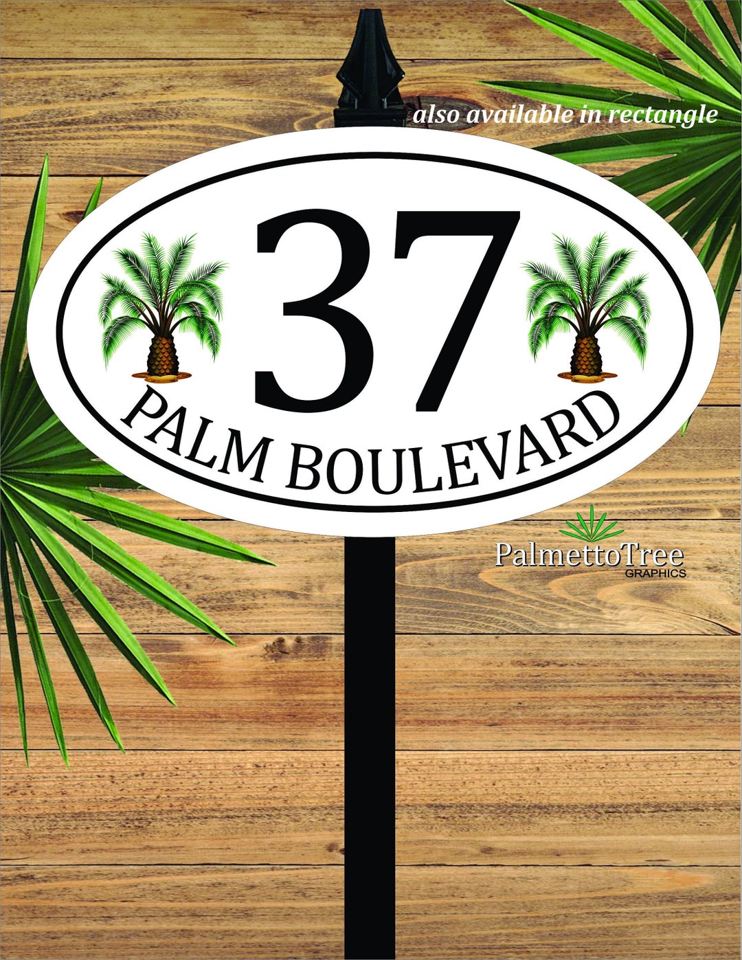 Address Sign Palm Themed With Stake - Etsy