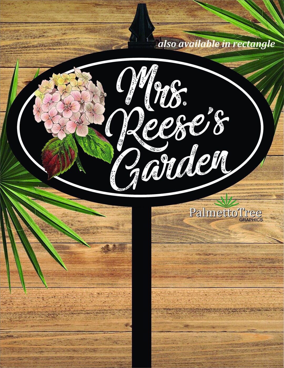 Garden Sign Pink Hydrangea Themed With Stake - Etsy
