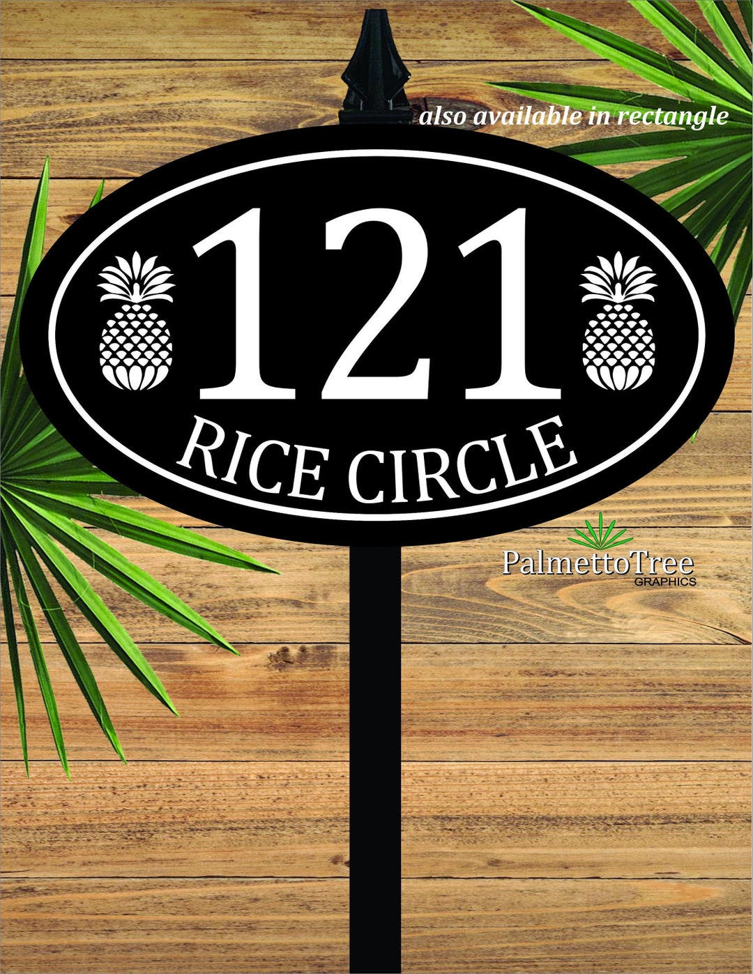 Address Sign Pineapple Themed With Stake - Etsy