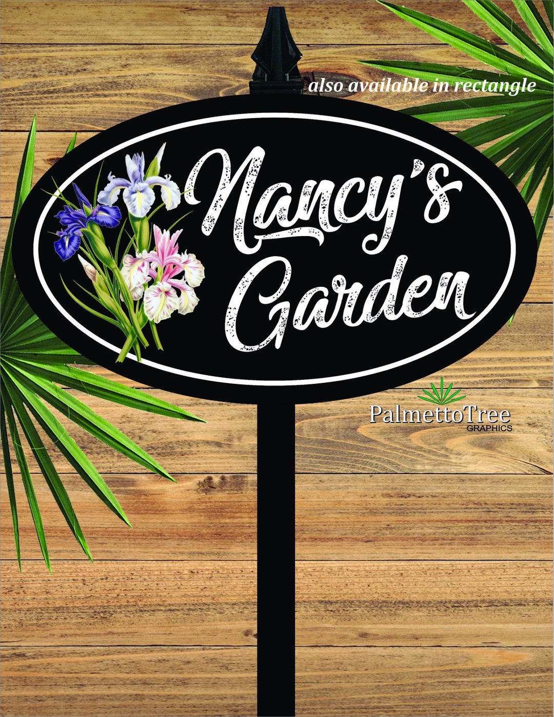 Garden Sign Iris Themed With Stake - Etsy