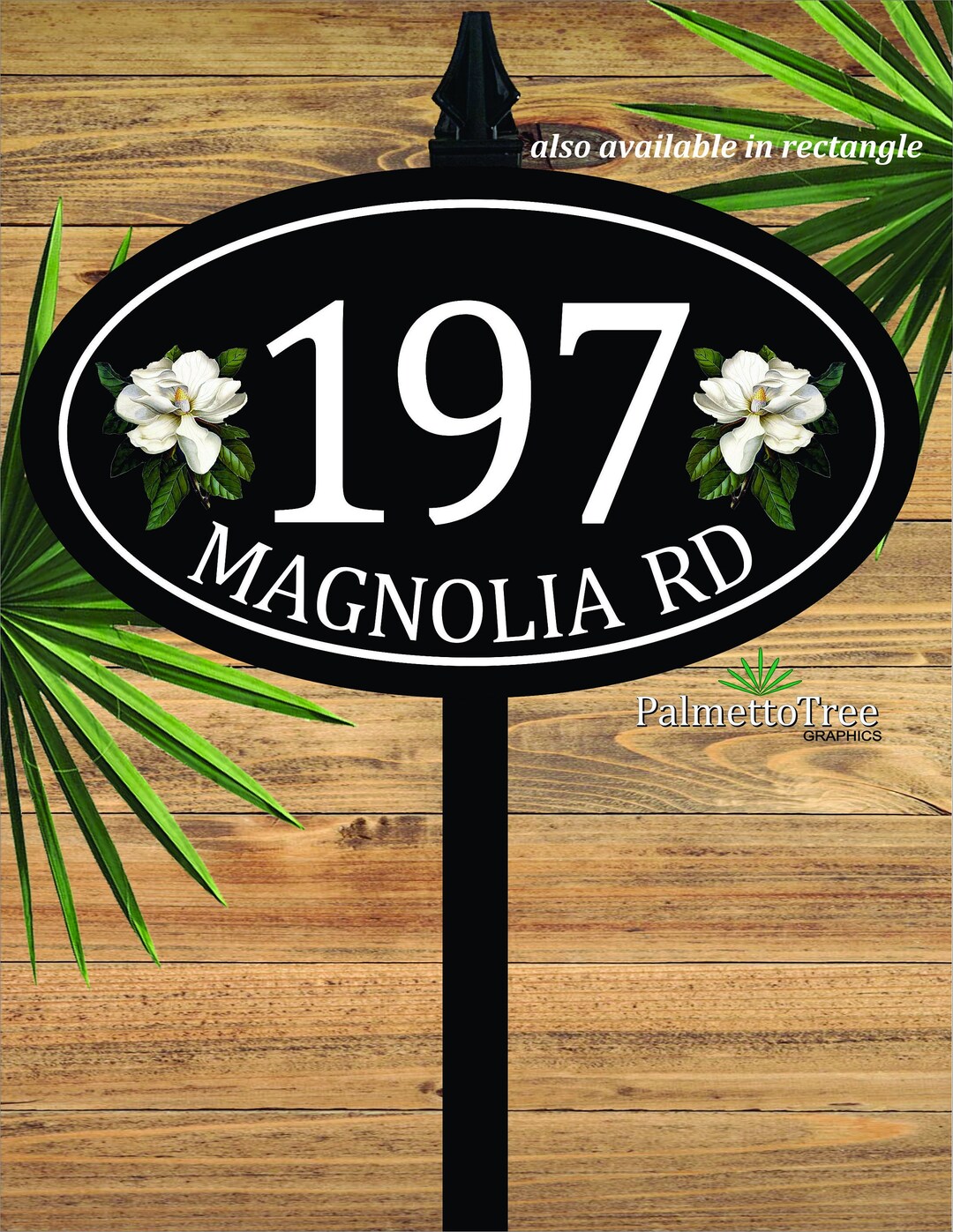 Address Sign Magnolia Themed With Stake - Etsy