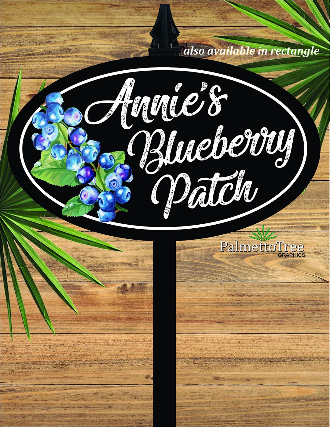 Garden Sign Blueberry Patch Themed With Stake - Etsy