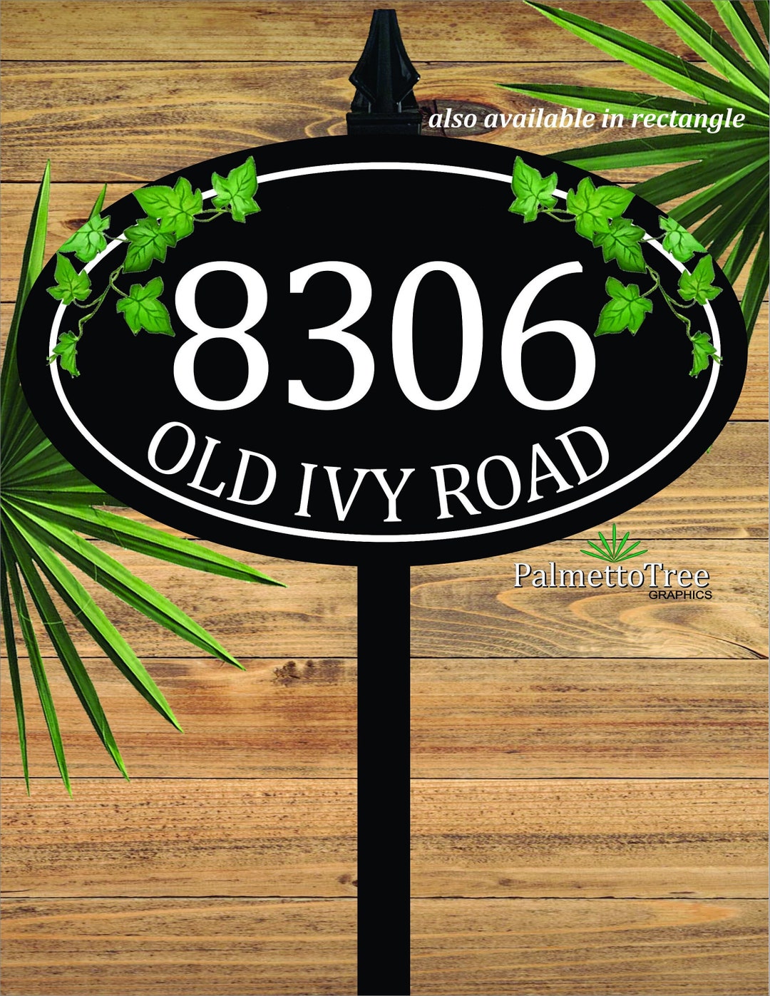 Address Sign Ivy Themed With Stake - Etsy
