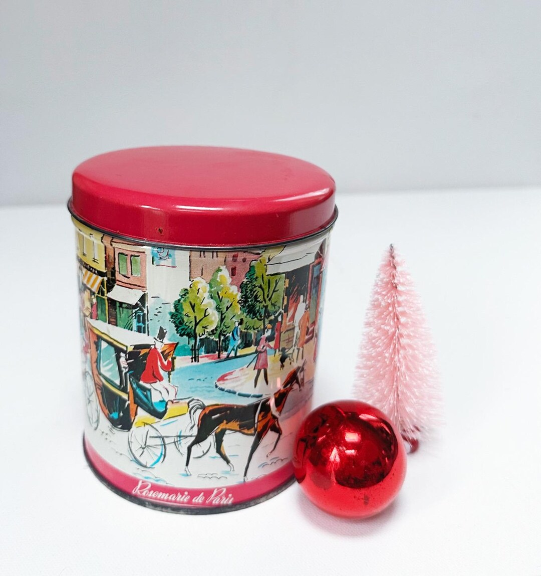 Vintage 60s Parisian Candy Tin the Streets of Paris so Pretty in Pink - Etsy
