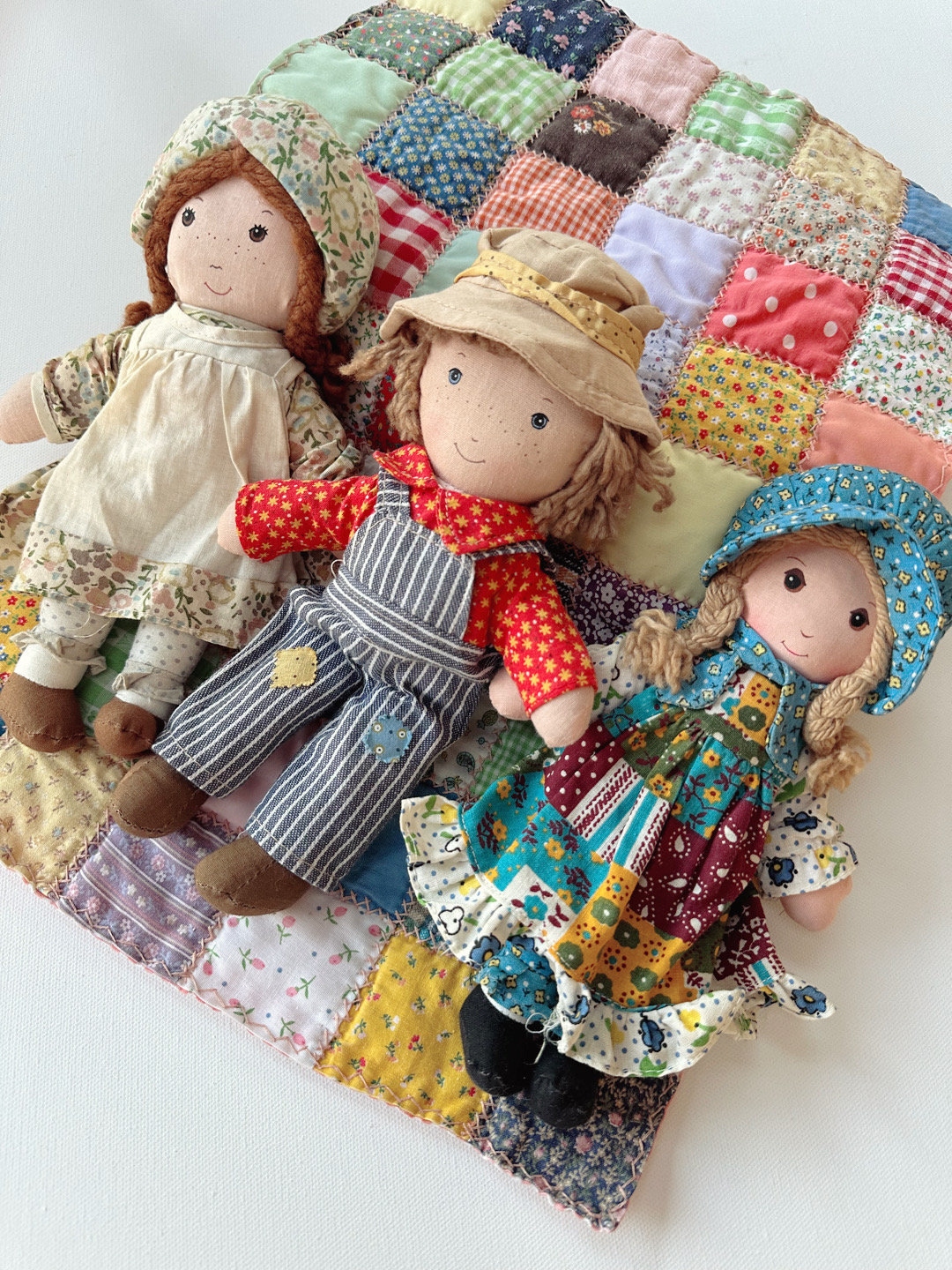 3 Vintage 1970s Holly Hobbie Knickerbocker Soft Dolls Holly Robby ...