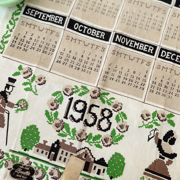1958 Calendar - Etsy