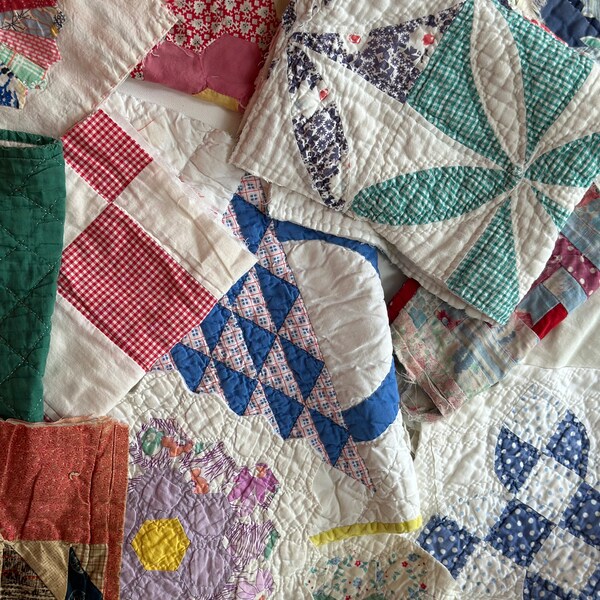Antique Quilt Pieces - Etsy