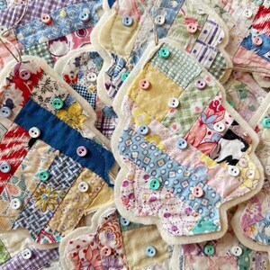 Vintage Christmas Cookie Quilt Ornament Patchwork Trees Wool Felt Cookies for the Christmas Tree ...