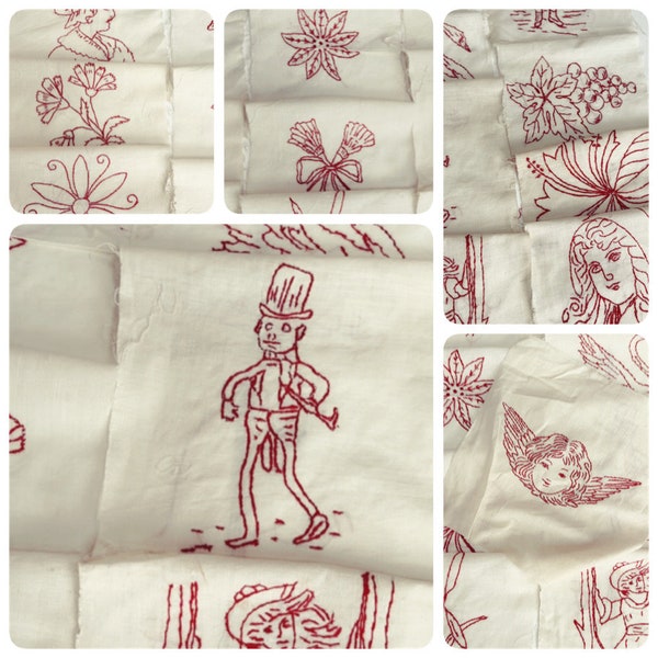 Vintage Redwork - Etsy