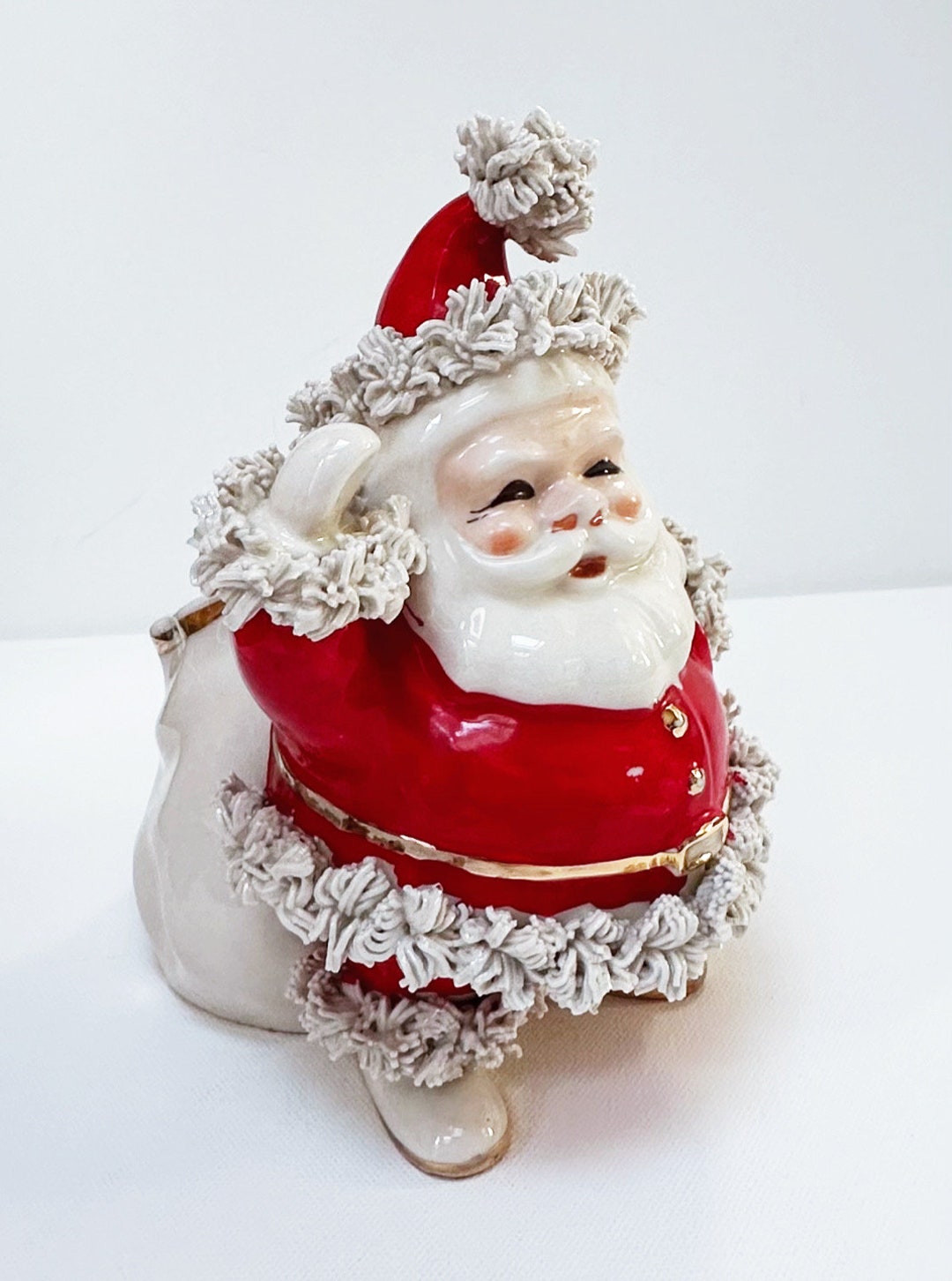 VINTAGE CHRISTMAS - Vintage Napco Santa Claus Spaghetti Planter - Mid ...