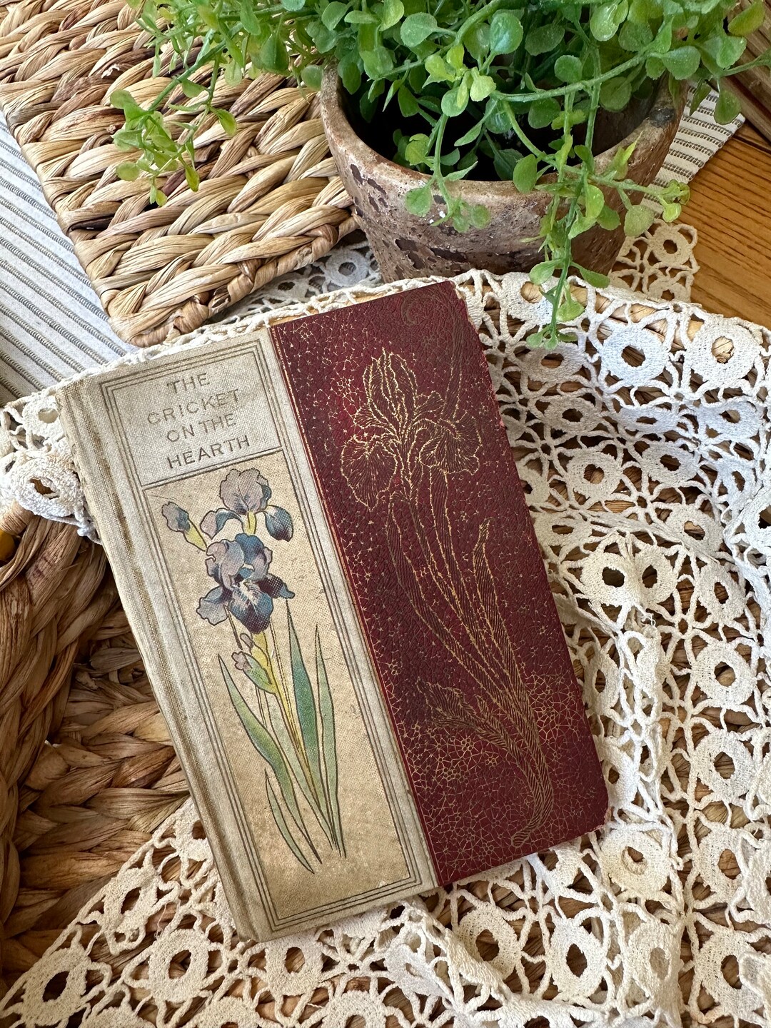 Antique Victorian Book Charles Dickens A CRICKET on the HEARTH A Fairy ...