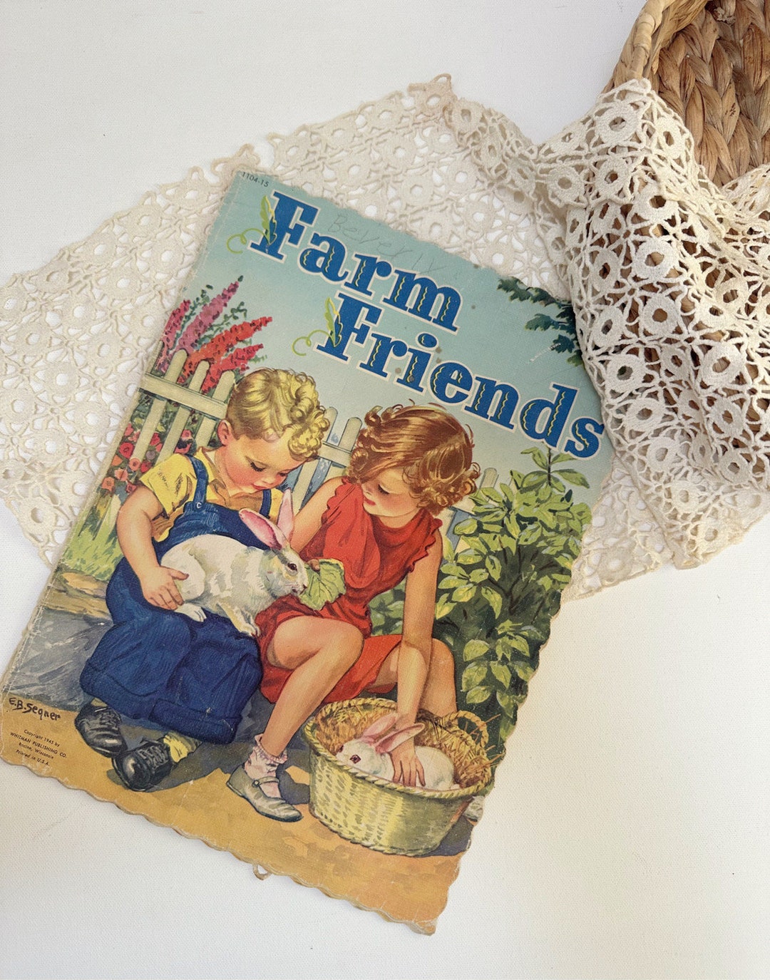Vintage 1945 Oversized Story Book Farm Friends Whitman Publishing ...