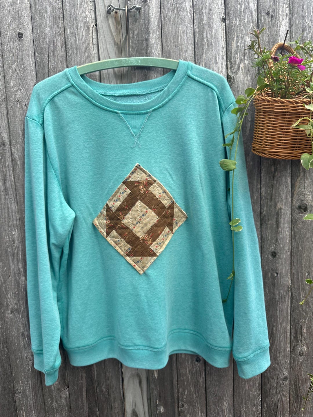 Vintage Quilt - Repurposed Embellished Sweatshirt - Cozy Fall Vibes! - Etsy