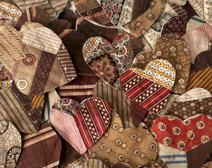 Vintage Quilt Heart Bundle PRIMITIVE PATCHWORK - Applique & Embroidery ...