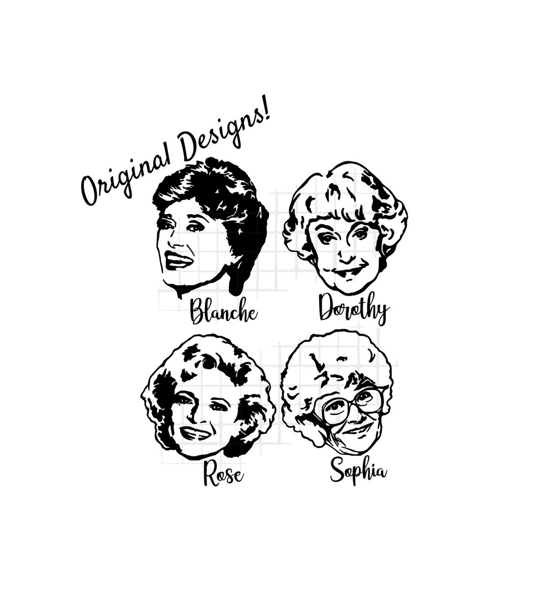 Golden Girls W/ Names Decals, Golden Girls Decals, Girls Night, Wine ...