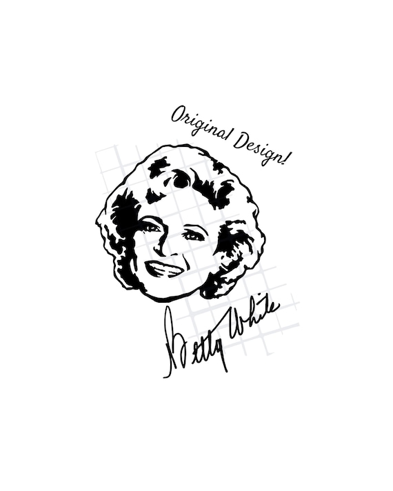 Betty White Signature Decal Betty White Portrait Decal | Etsy