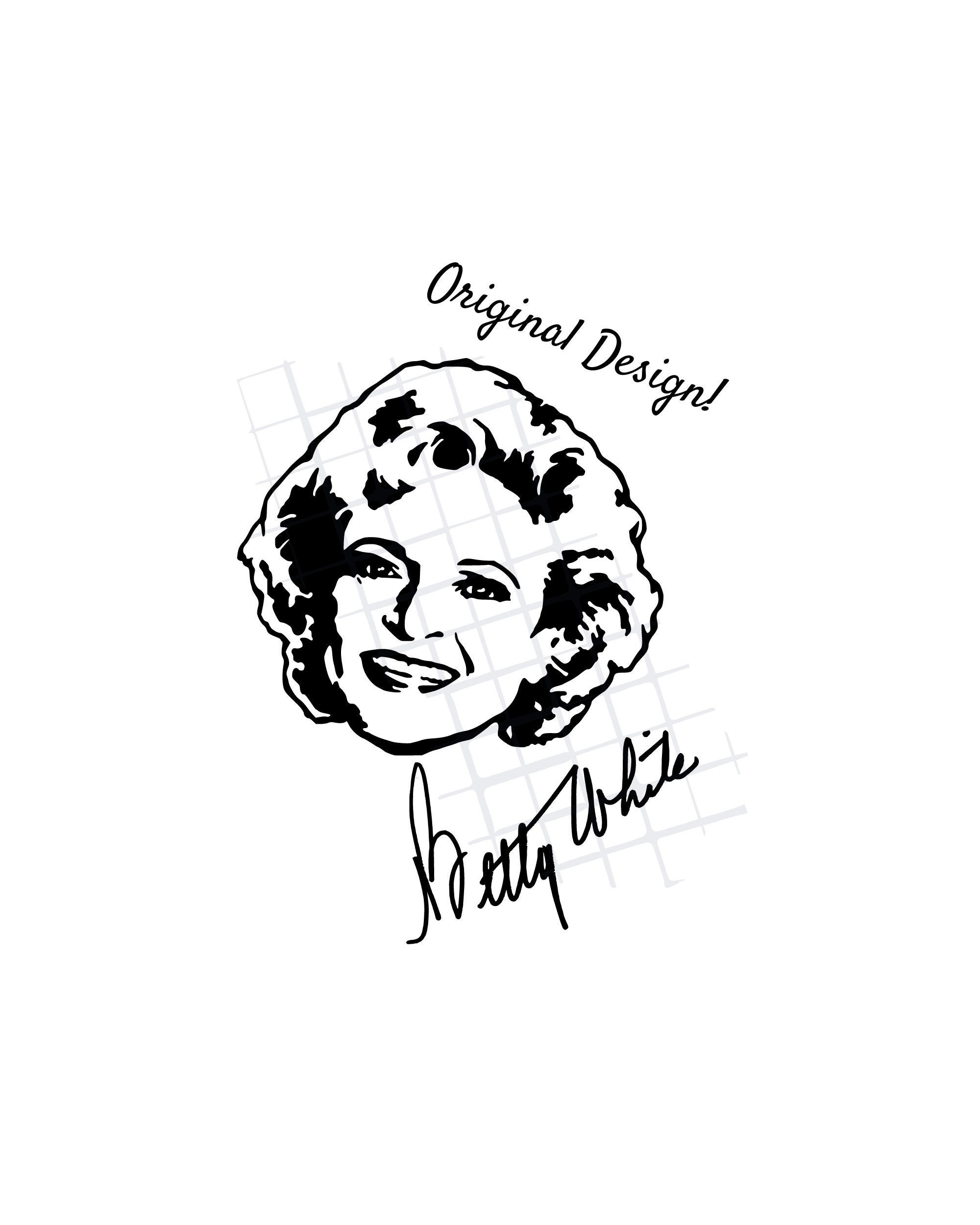 Betty White Signature Decal Betty White Portrait Decal | Etsy